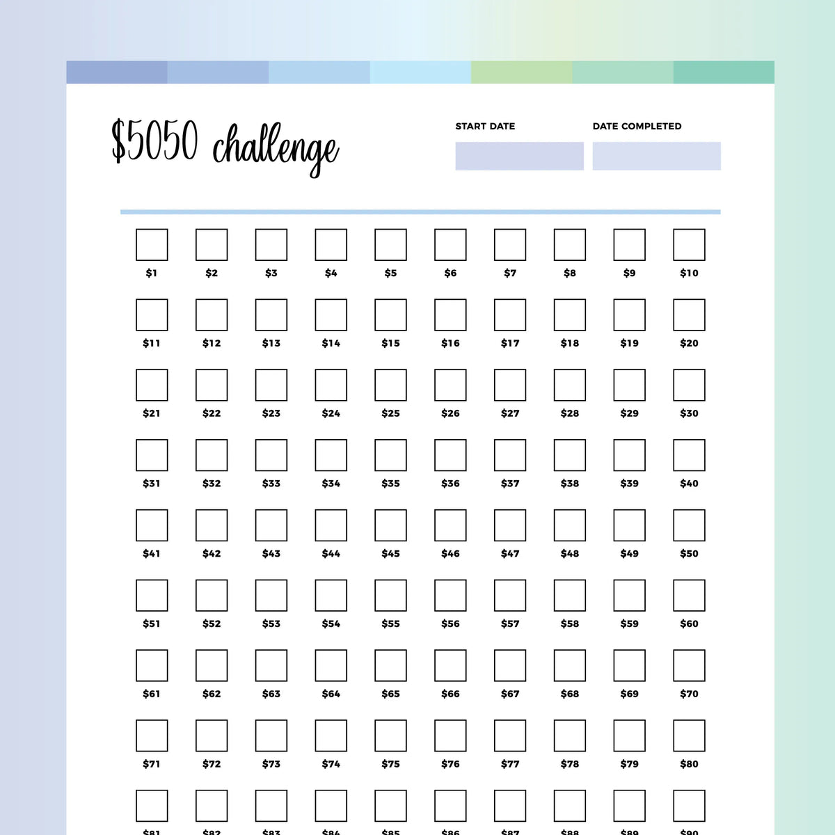 100 Envelope Challenge PDF | A4 & US Letter Sizes | Instant Download ...