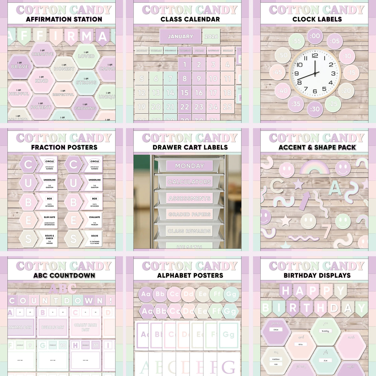 Classroom Decorations Printable Set | Pastel Classroom Posters and ...