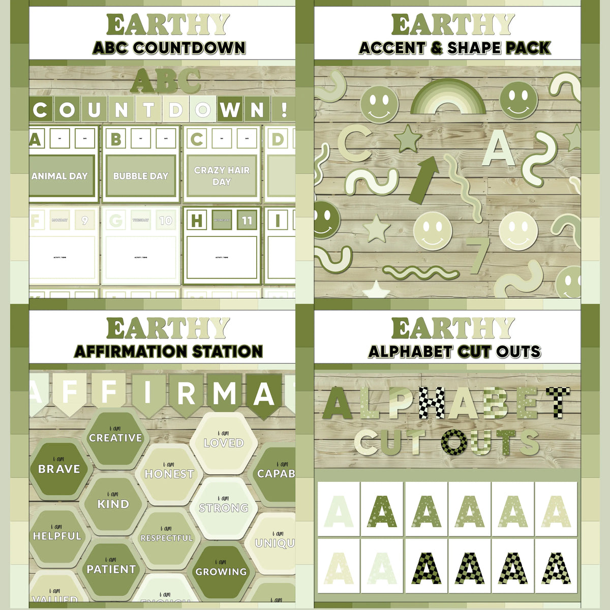Modern Classroom Decor Pack | Cohesive Green Classroom Decorations ...