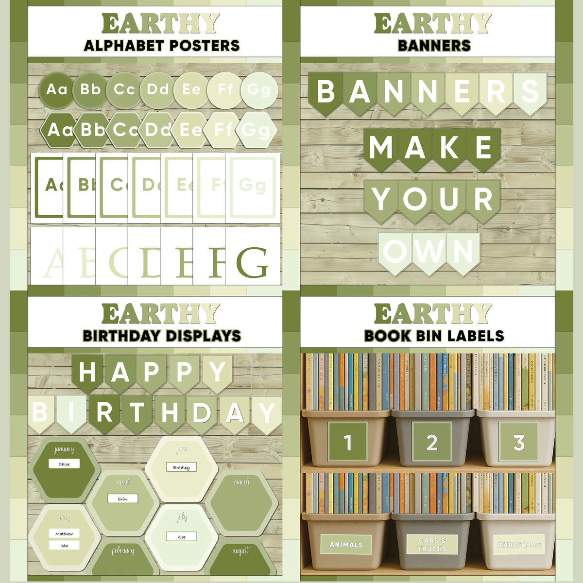 Modern Classroom Decor Pack | Cohesive Green Classroom Decorations ...