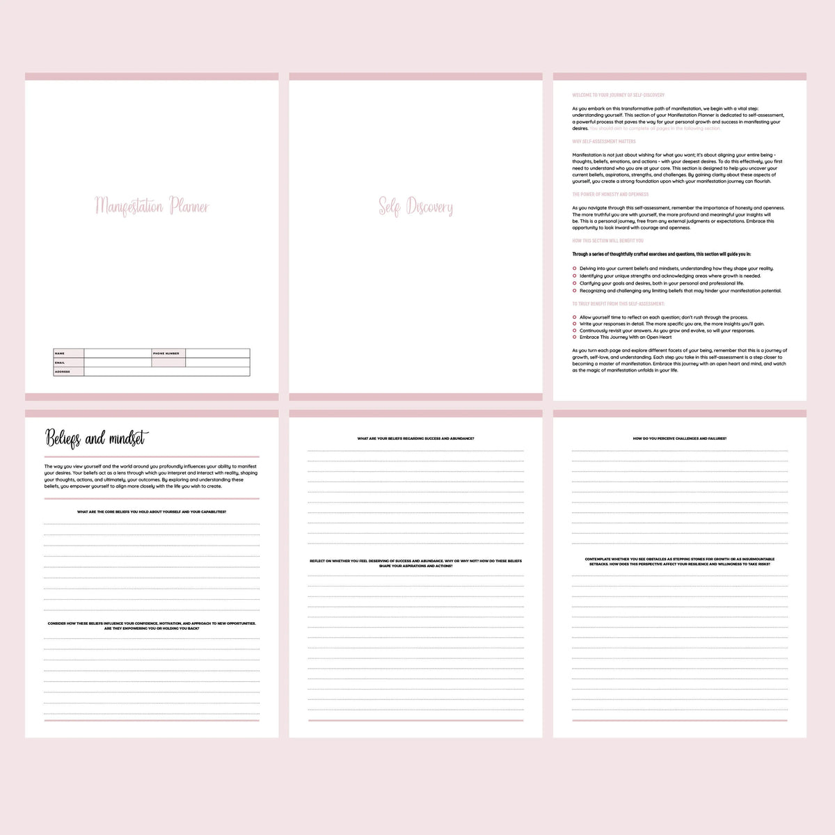 Manifestation Journal | Law of Attraction Planner | 130 Page PDF – Plan ...