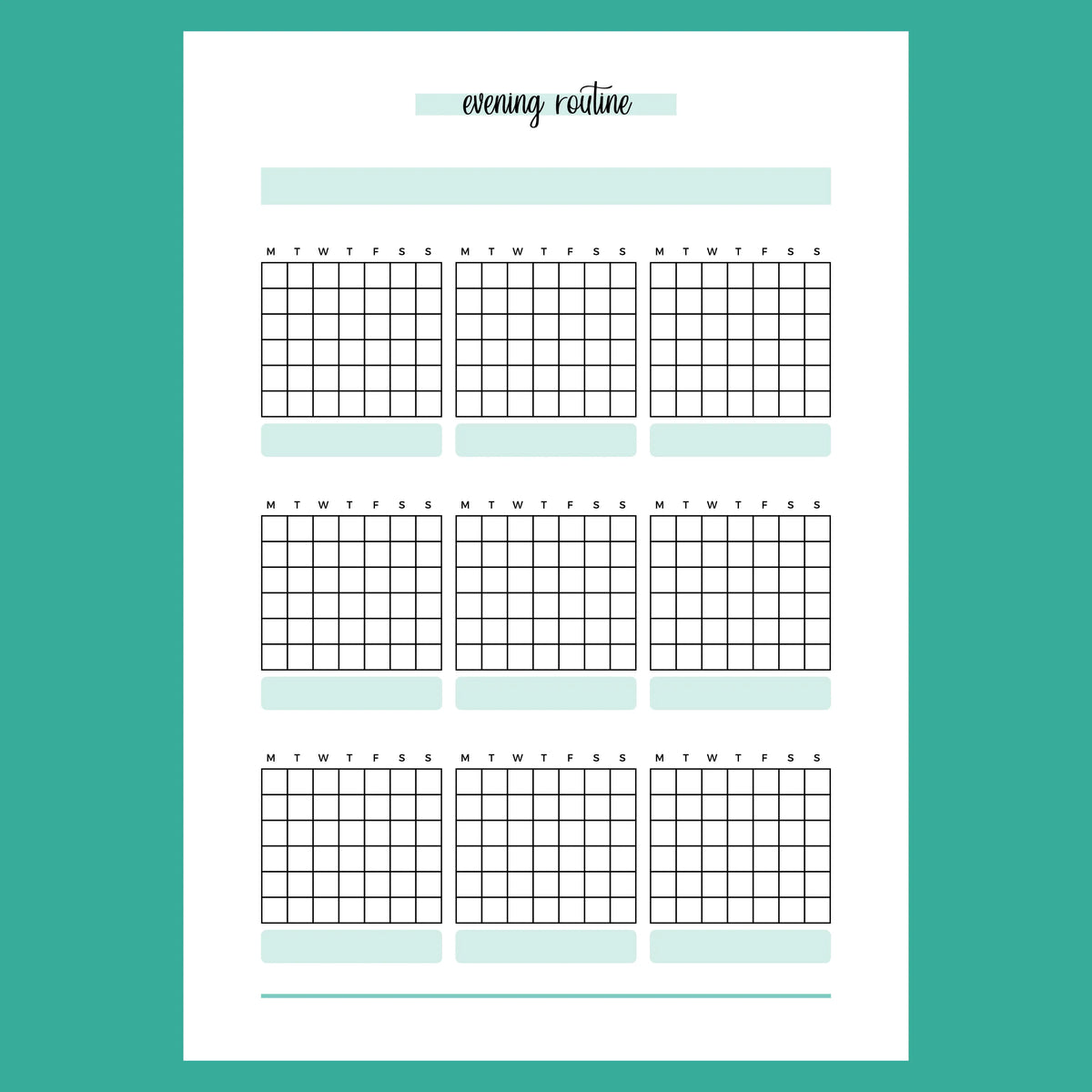 Monthly Evening Routine Journal Template | Instant Download | Printable ...