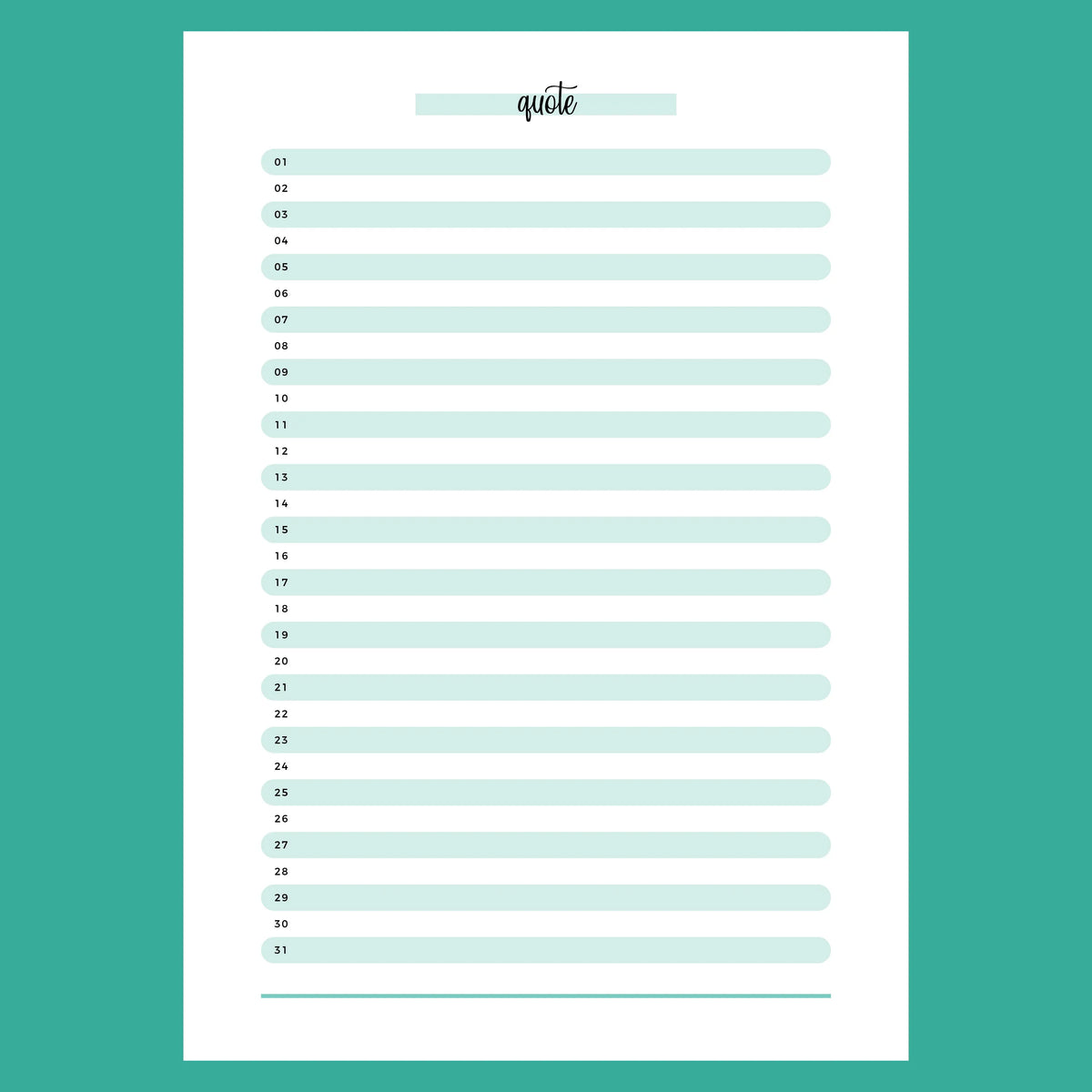 One Daily Quote Template | Instant Download | Printable PDF – Plan ...
