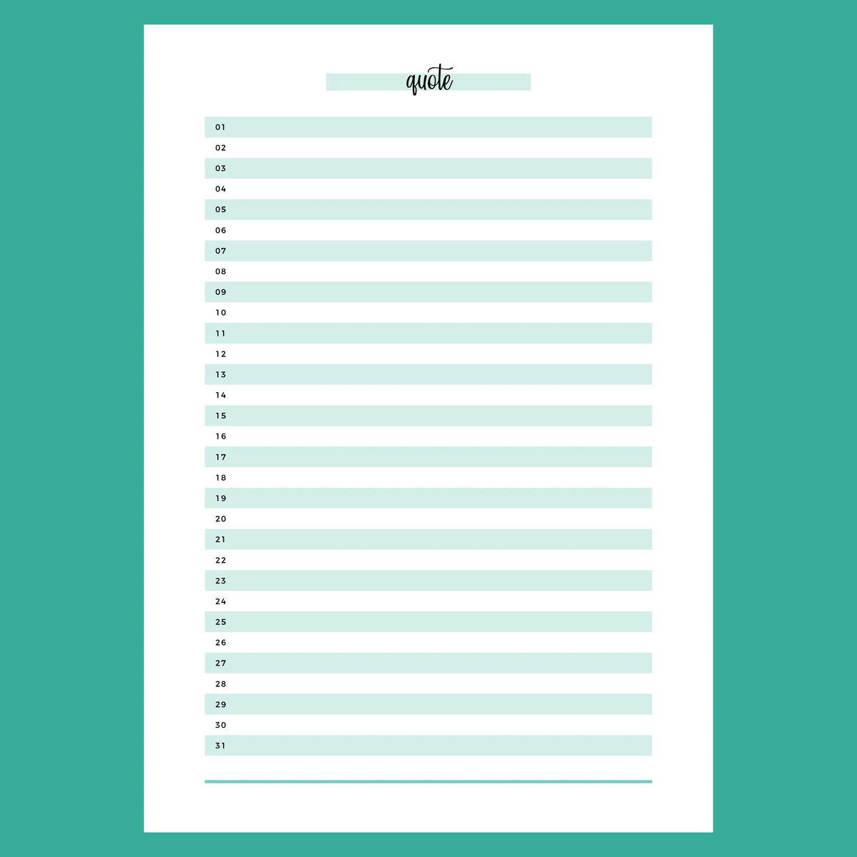 One Daily Quote Template | Instant Download | Printable PDF – Plan ...