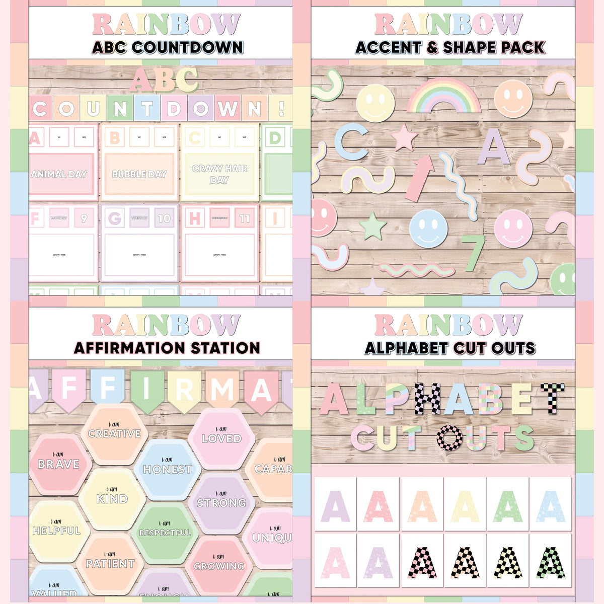 Complete Classroom Decor Set | Rainbow Digital Download Decorations ...