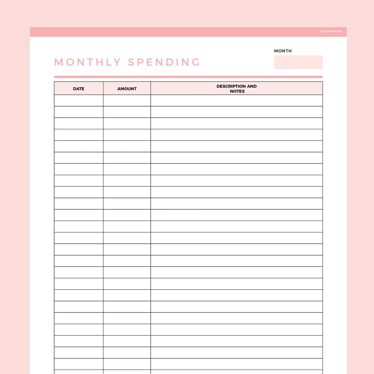 Monthly Spending Tracker Editable | Instant Download Fillable PDF | A4 ...