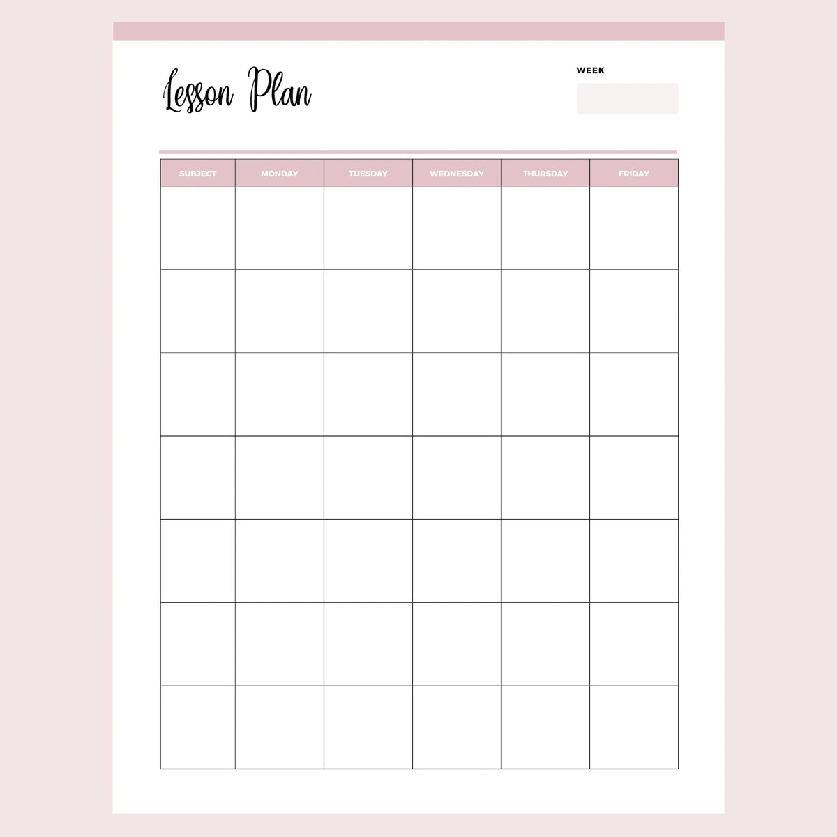 Printable Homeschool Lesson Plan Overview – Plan Print Land
