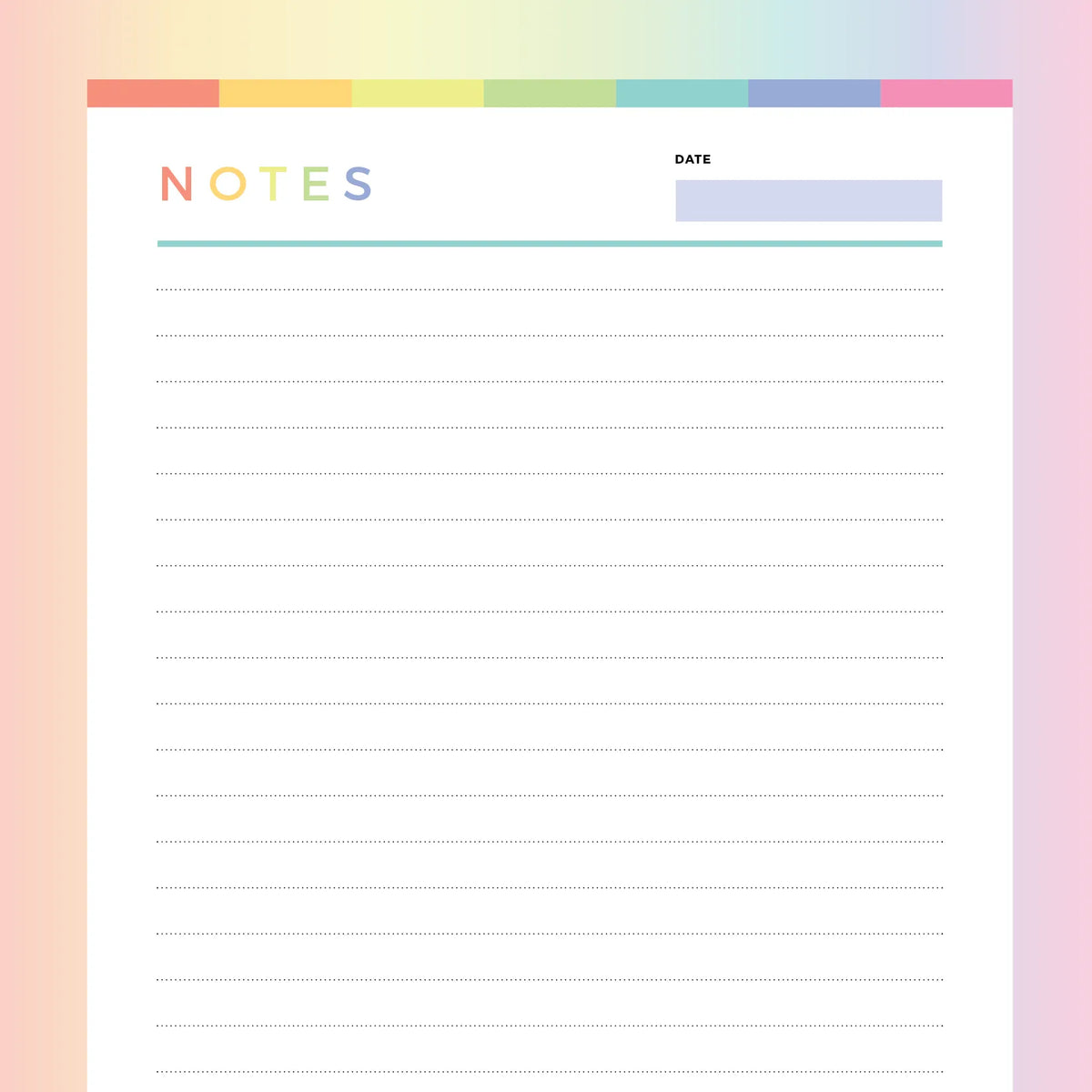 Printable Lined Notes for Kid | Instant Download PDF | A4 and US Letter ...