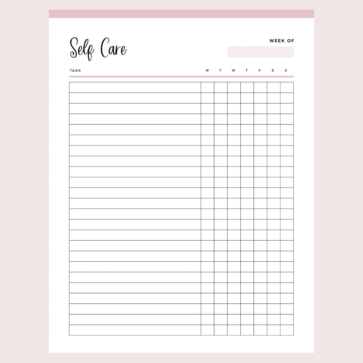 Printable Self-Care Template | Instant Download PDF | A4 and US Letter ...