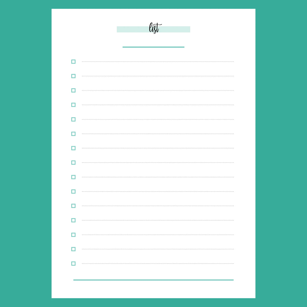 A5 Blank List Template | Printable PDF | Instant Download – Plan Print Land