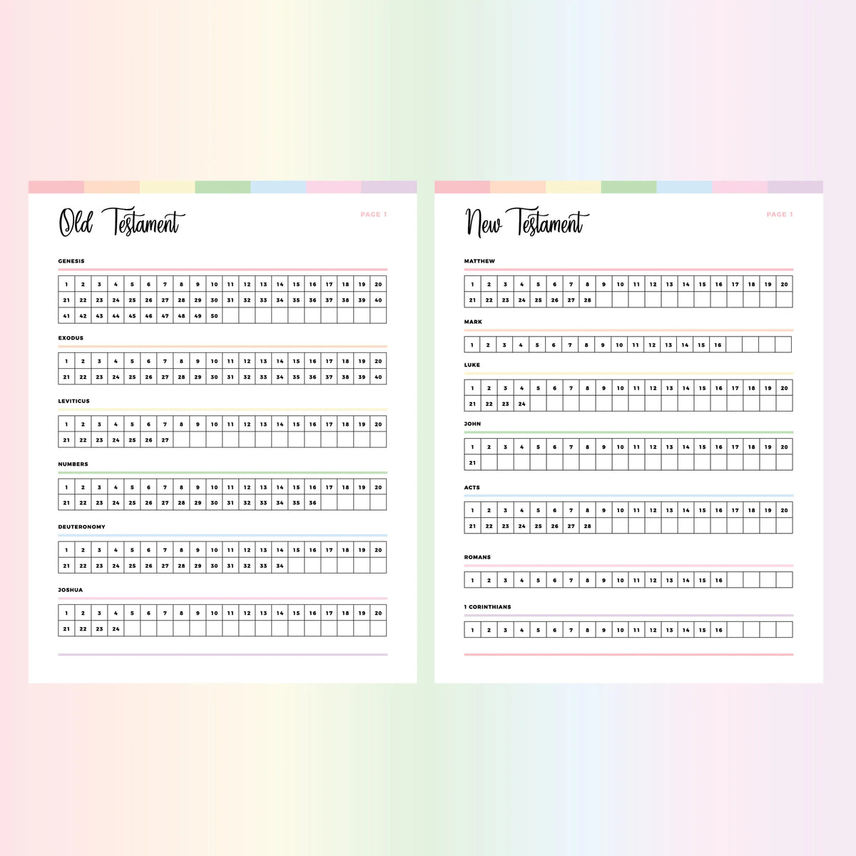 Bible Reading Checklist PDF | A4 & US Letter Sizes | Instant Download ...