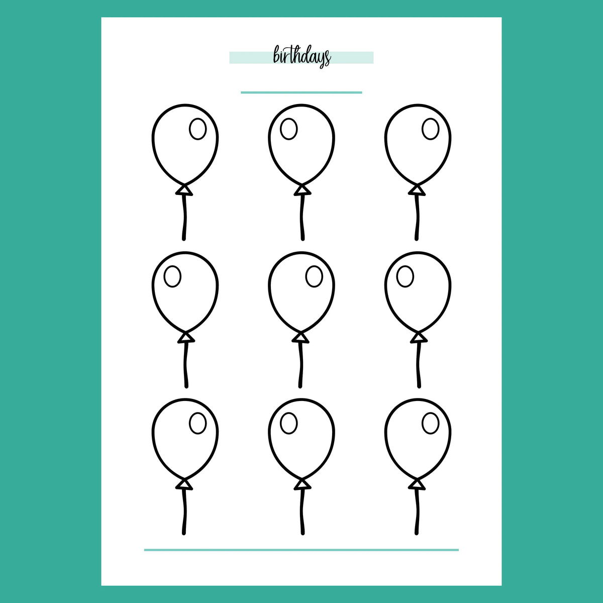 Birthday Tracker Journal Template | Instant Download | Printable PDF ...