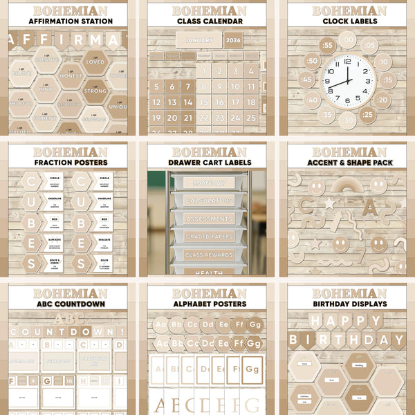 Boho Classroom Decor Pack | Neutral Classroom Decorations for Teachers ...