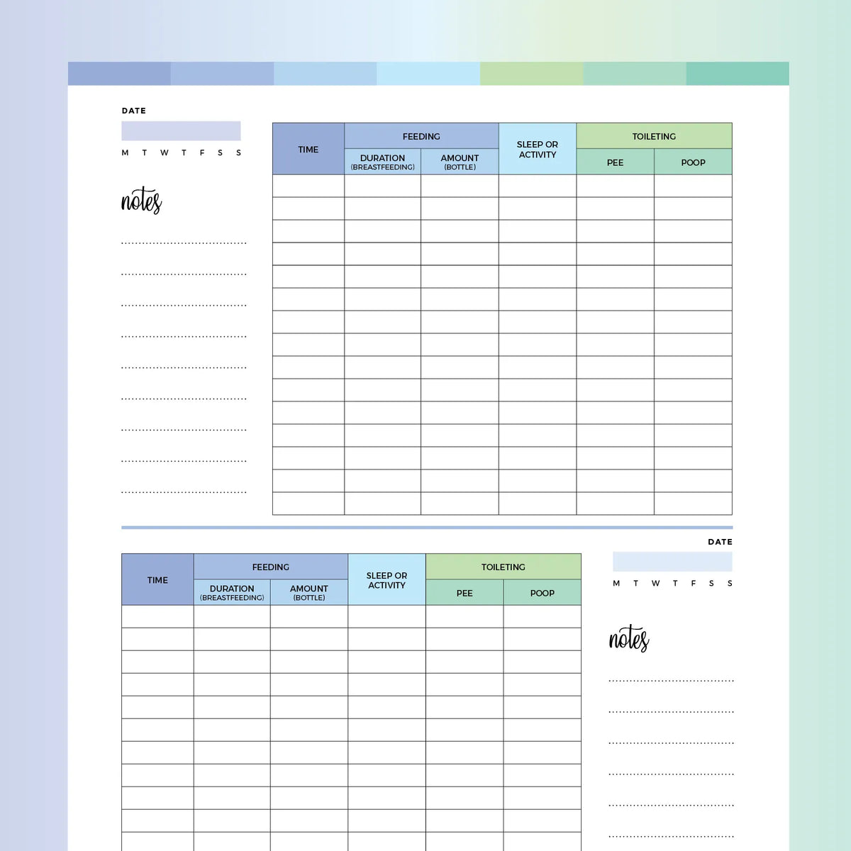 Breastfeeding Tracker Printable PDF | A4 & US Letter Sizes | Instant ...