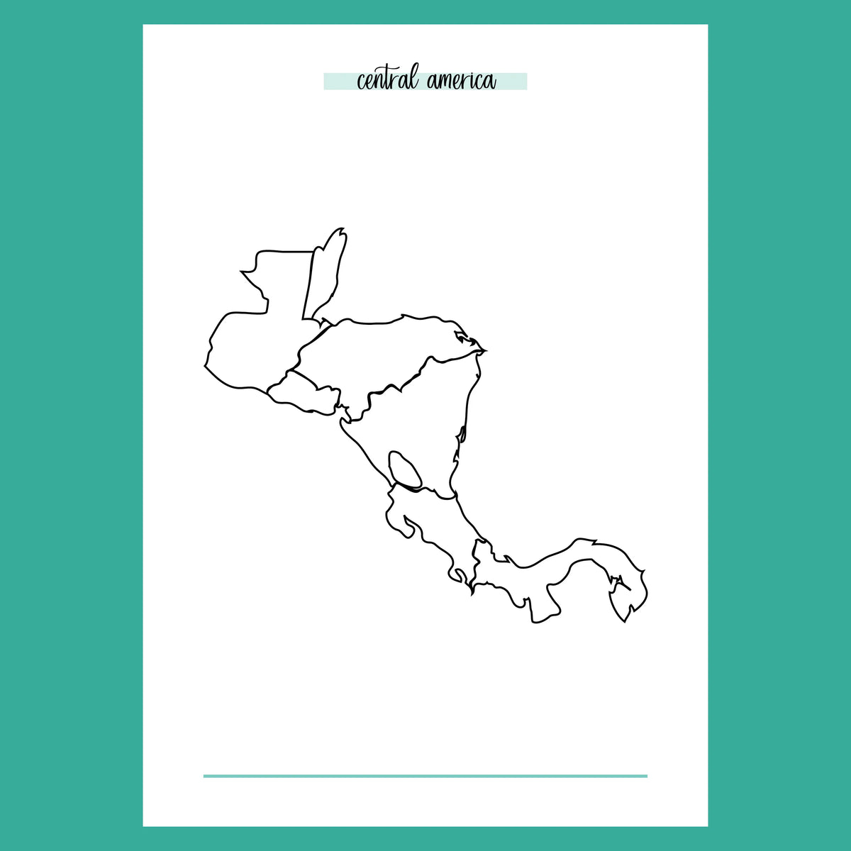 Central America Travel Map Journal | Instant Download | Printable PDF ...