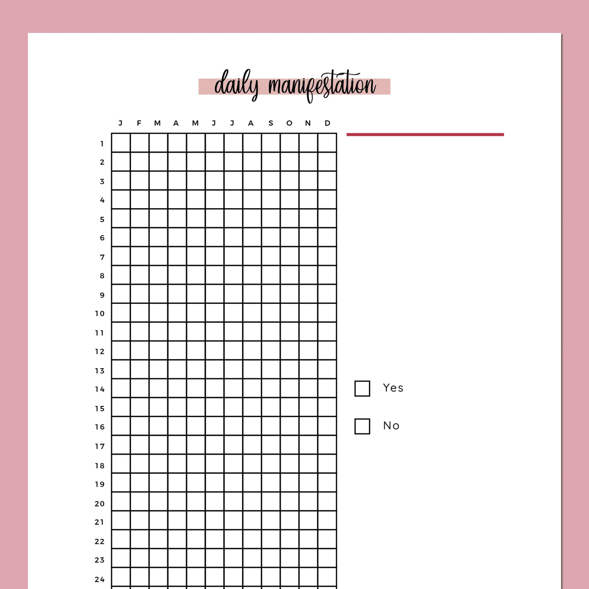Daily Manifestation Tracking Journal A5 | Instant Download Printable ...