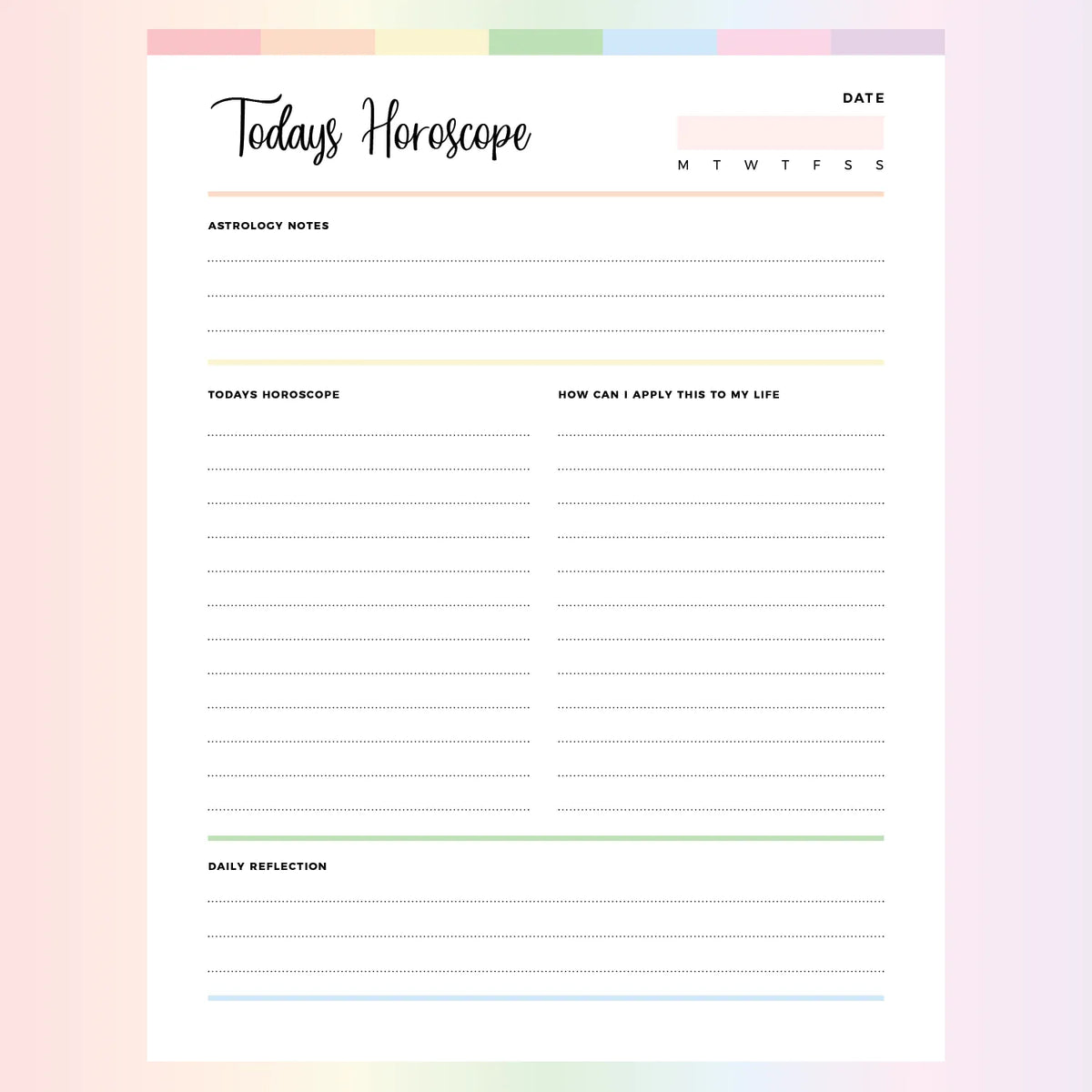 Horoscope Journal PDF | A4 & US Letter Sizes | Instant Download ...