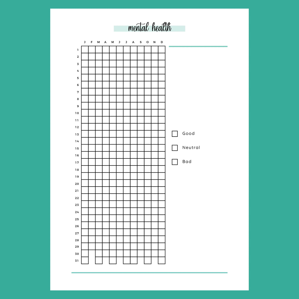 Mental Health Tracking Journal A5 | Instant Download Printable Template ...