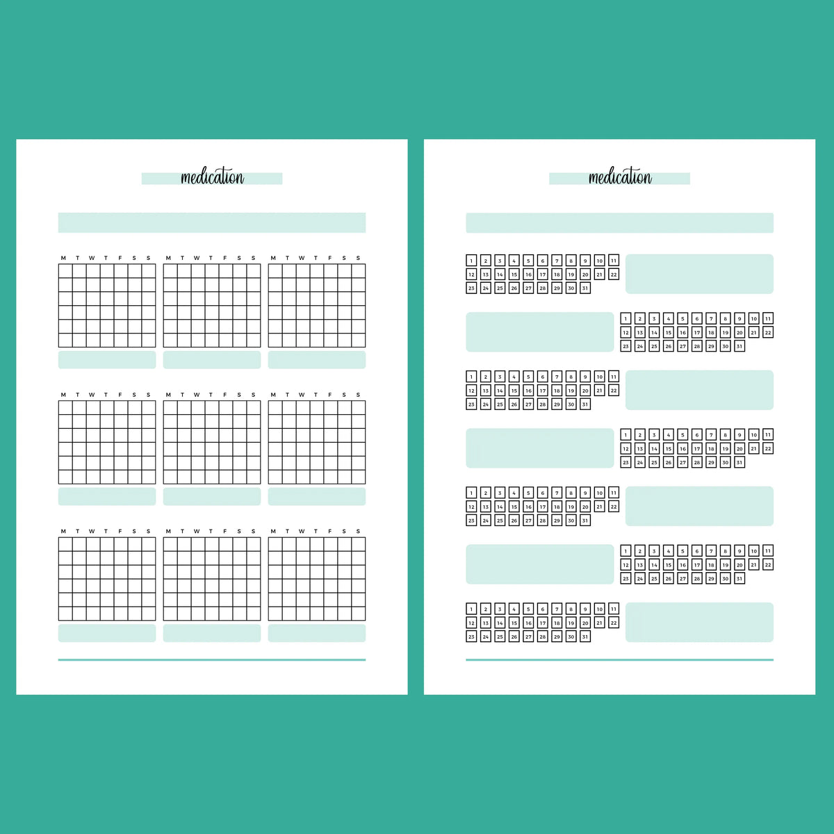 Monthly Medication Journal Template | Instant Download | Printable PDF ...