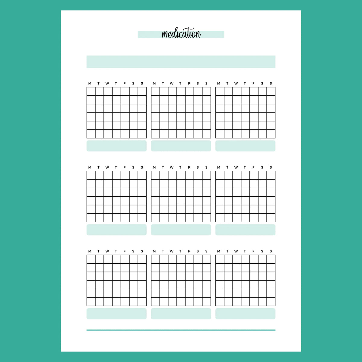 Monthly Medication Journal Template | Instant Download | Printable PDF ...
