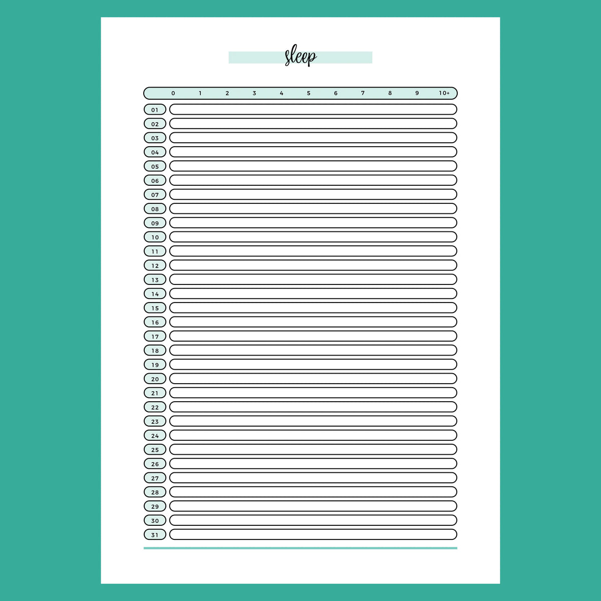 Monthly Sleep Tracker Journal Template | Instant Download | Printable ...