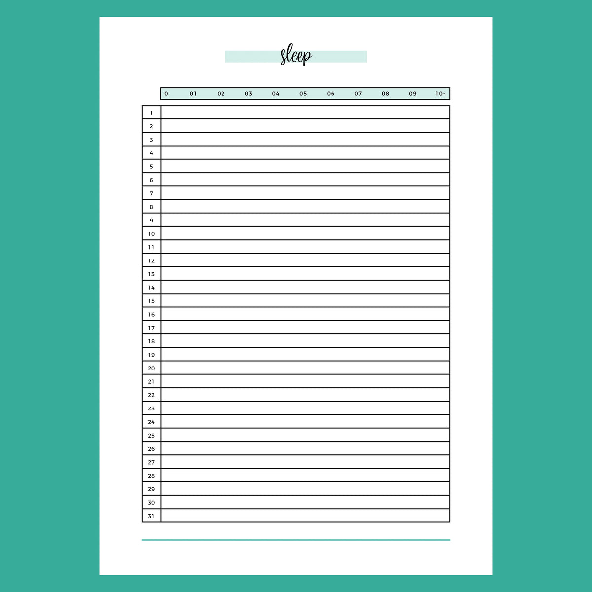 Monthly Sleep Tracker Journal Template | Instant Download | Printable ...