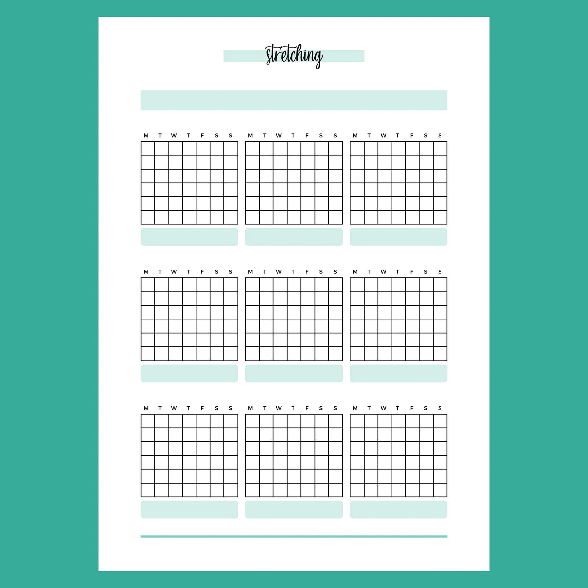 Monthly Stretching Journal Template | Instant Download | Printable PDF ...