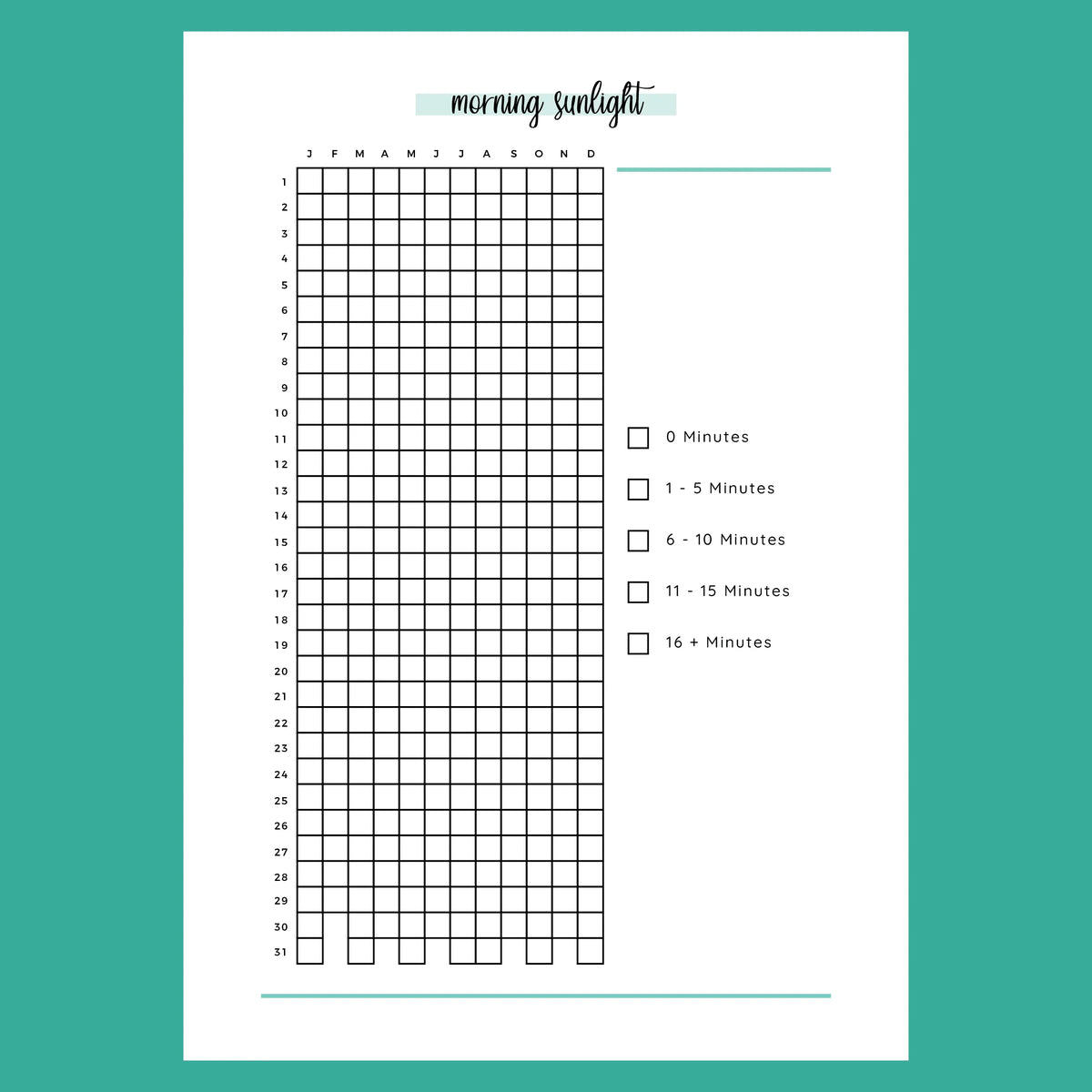 Morning Sunlight Tracking Journal A5 | Instant Download PDF – Plan ...