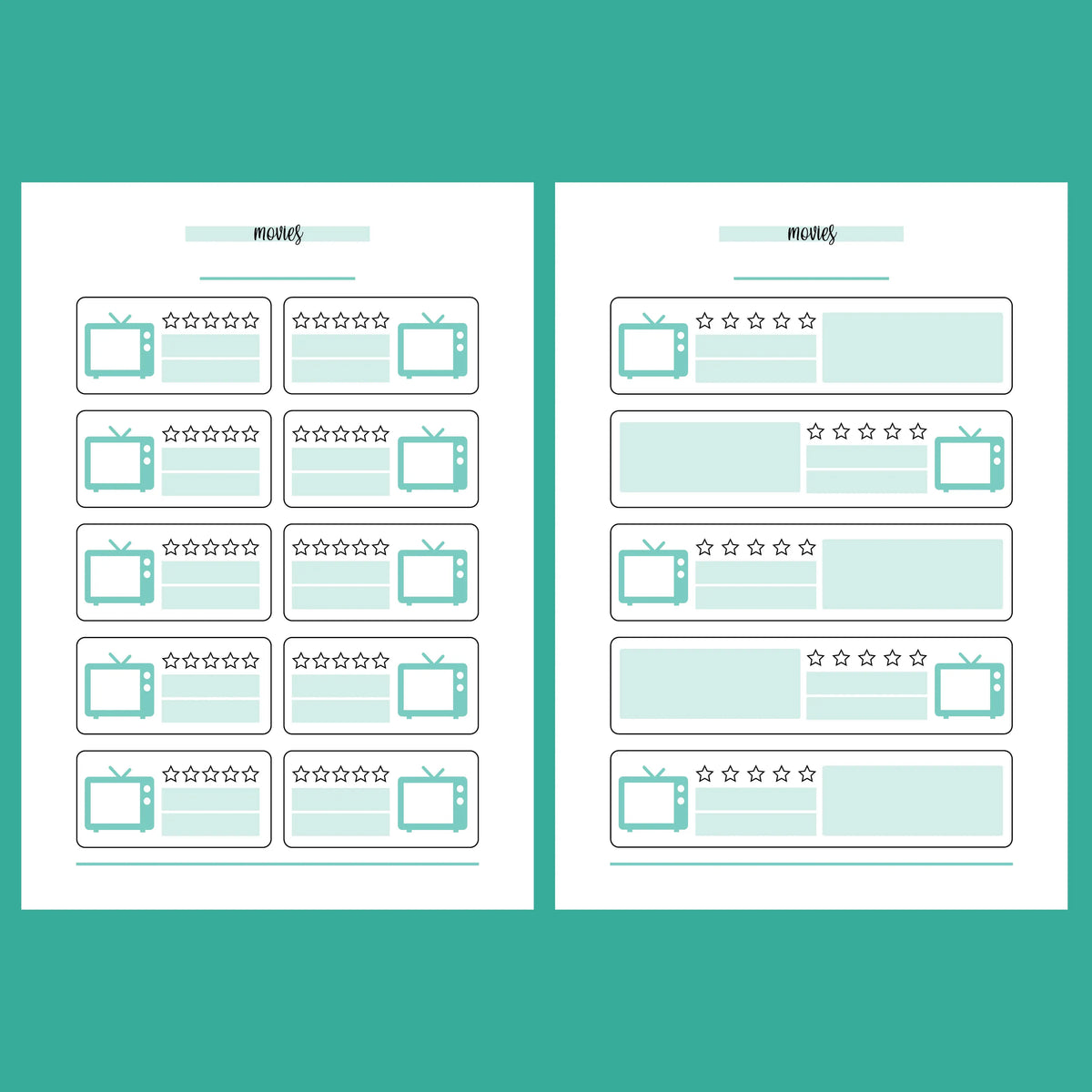 Movie Tracking Journal Template | Instant Download | Printable PDF ...