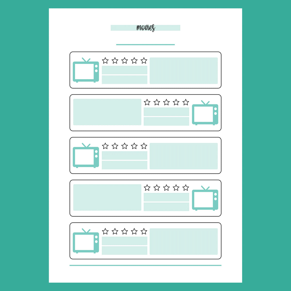 Movie Tracking Journal Template | Instant Download | Printable PDF ...