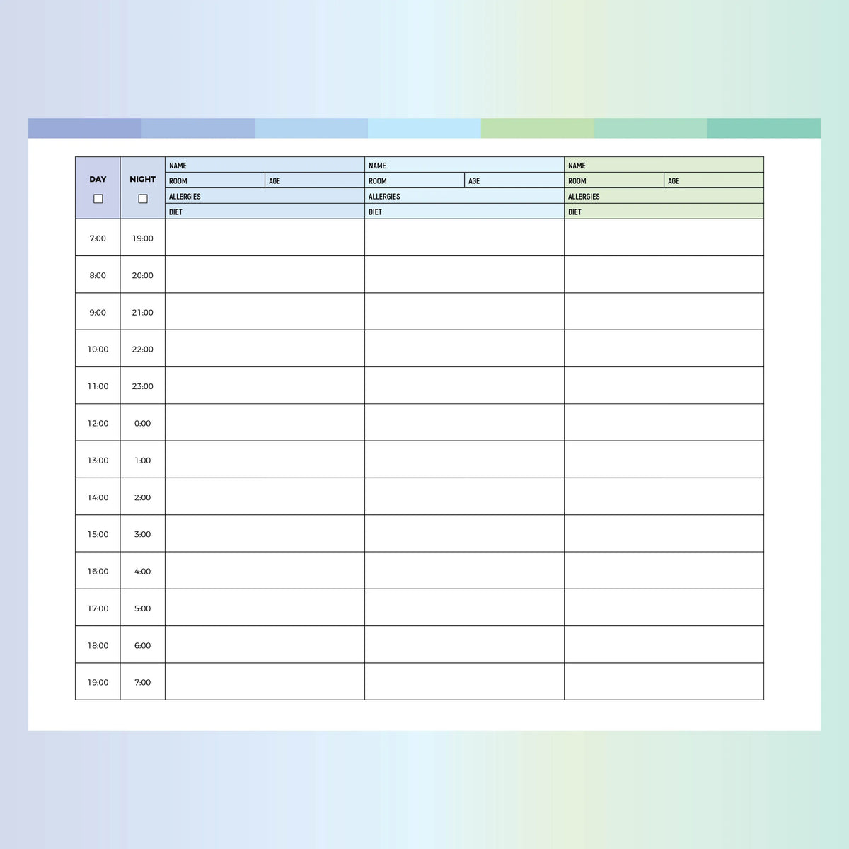 Nurses Shift Planner | A4 & US Letter Sizes | Instant Download ...