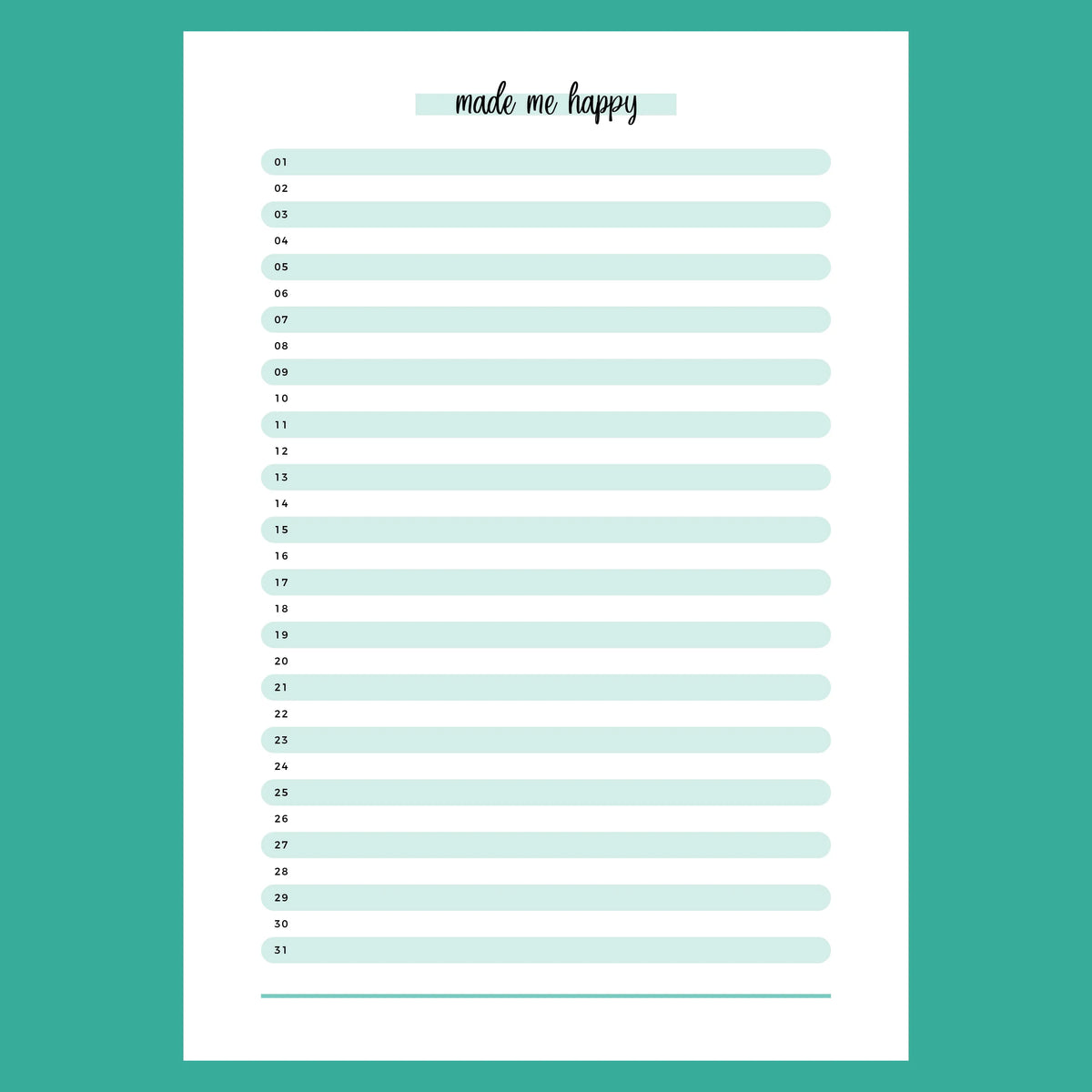 One Thing That Made Me Happy Template | Instant Download | Printable ...