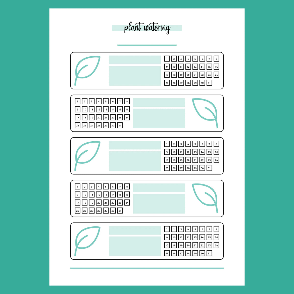 Plant Watering Tracker Journal Template | Instant Download | Printable ...