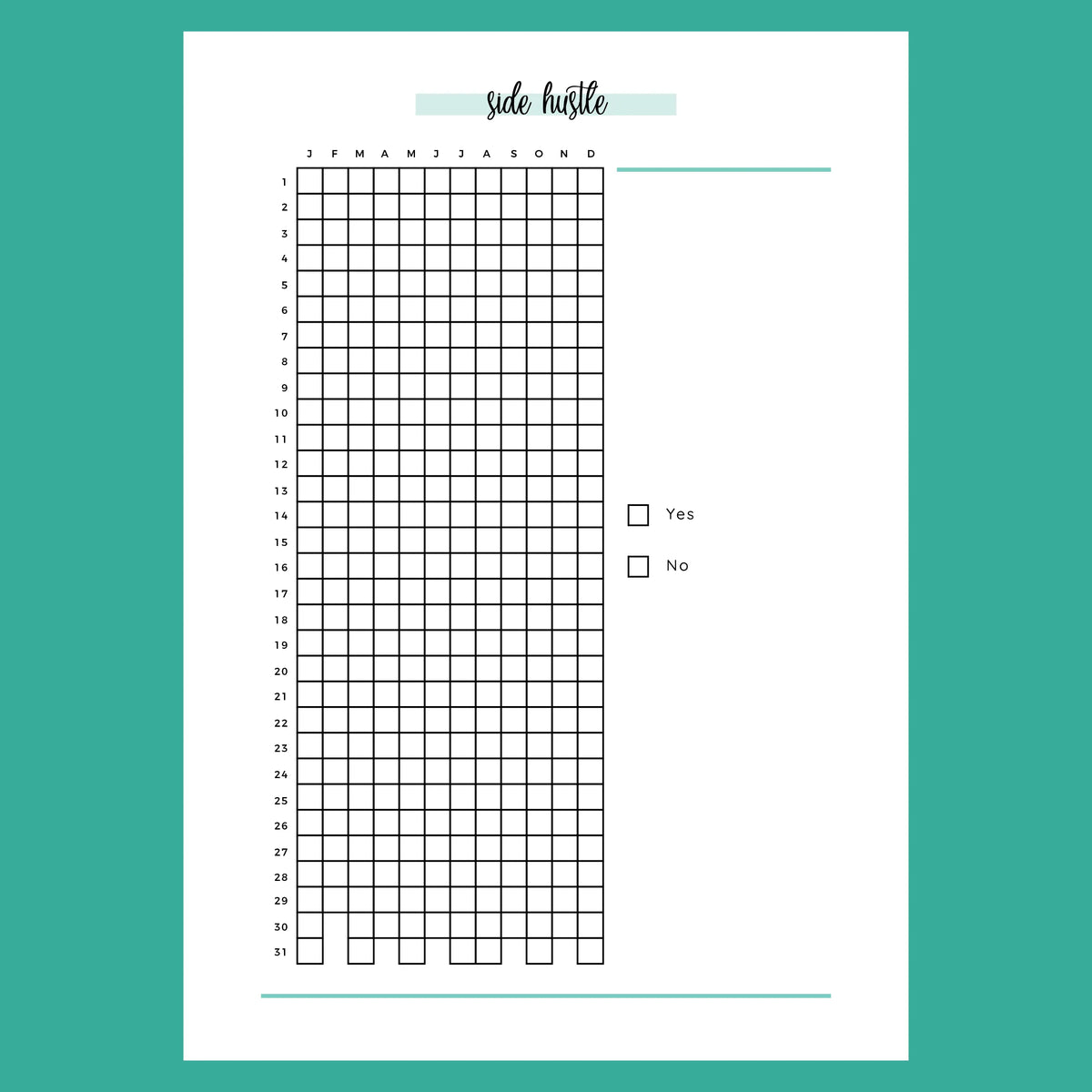 Side Hustle Tracker A5 | Instant Download | Printable PDF Template ...