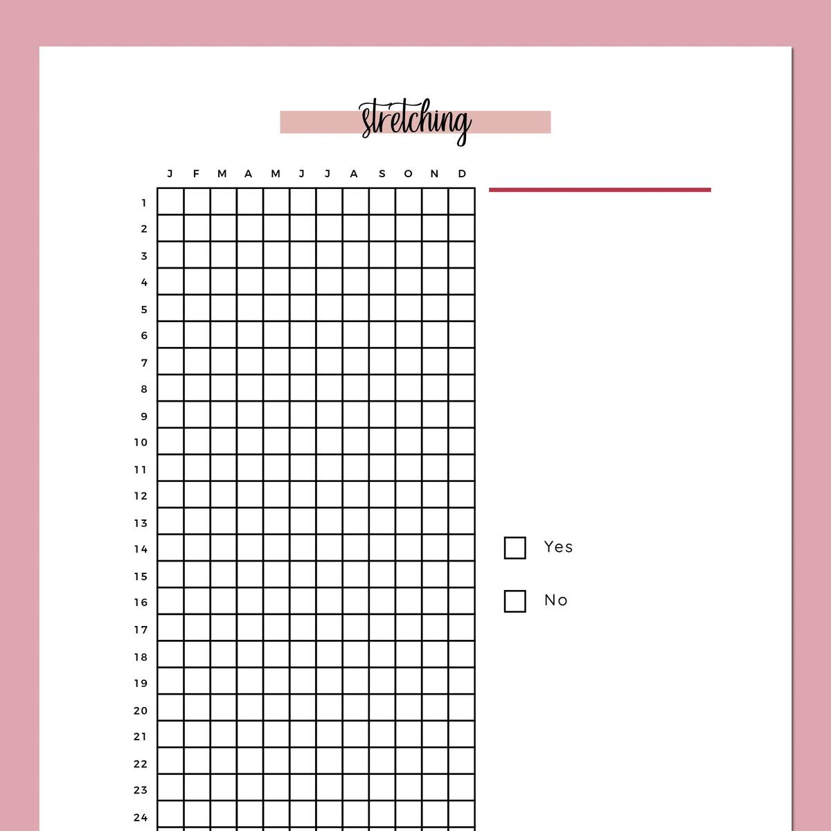 Simple Stretching Journal A5 | Instant Download | Printable Template ...