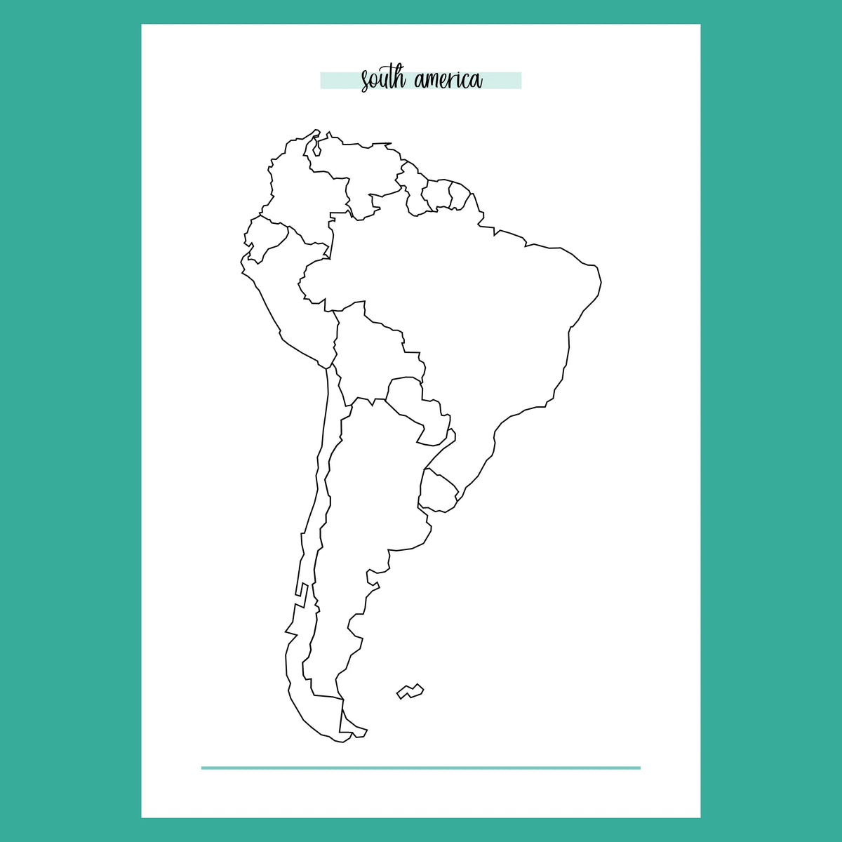 South America Travel Map Journal | Instant Download | Printable PDF ...