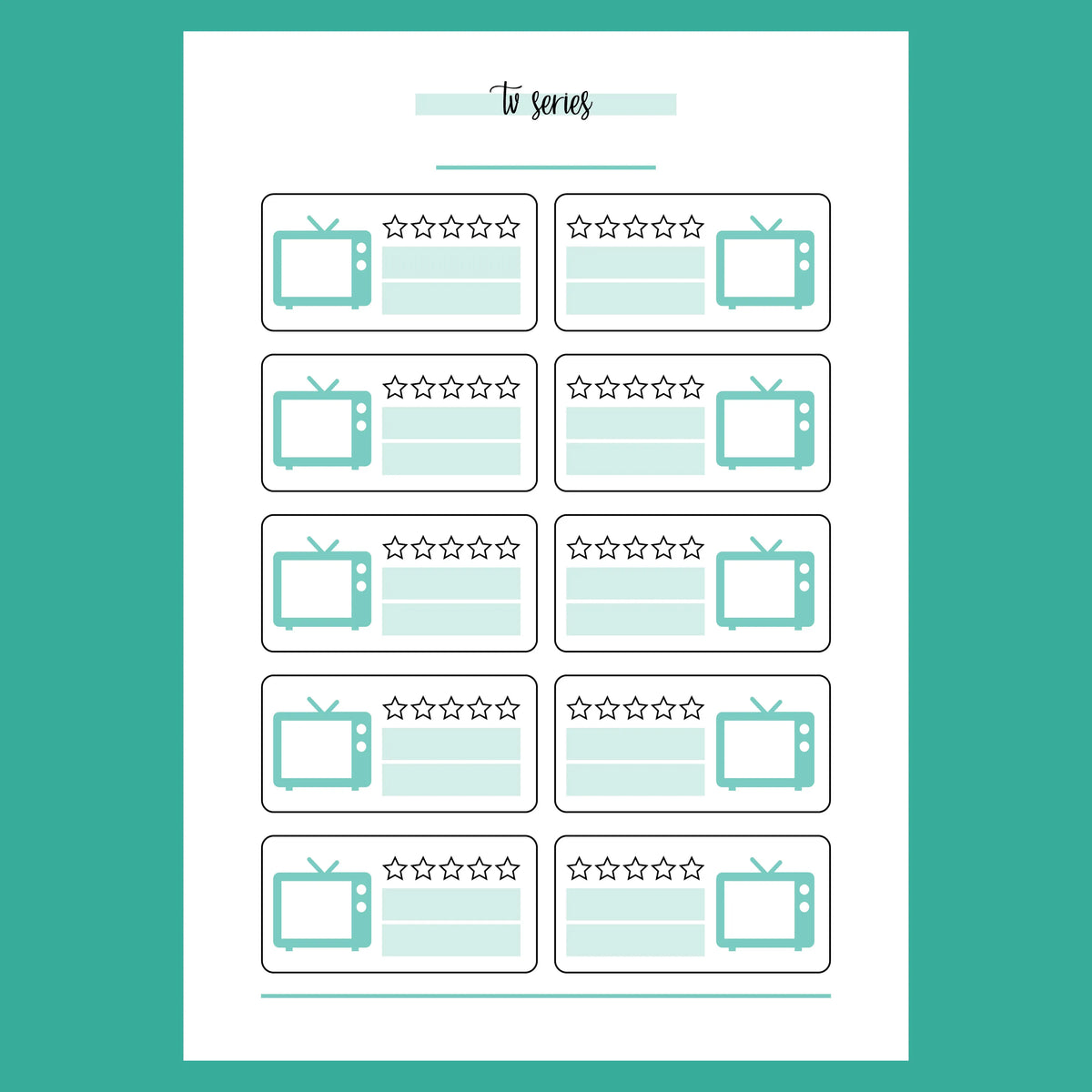 TV Series Journal Template | Instant Download | Printable PDF – Plan ...