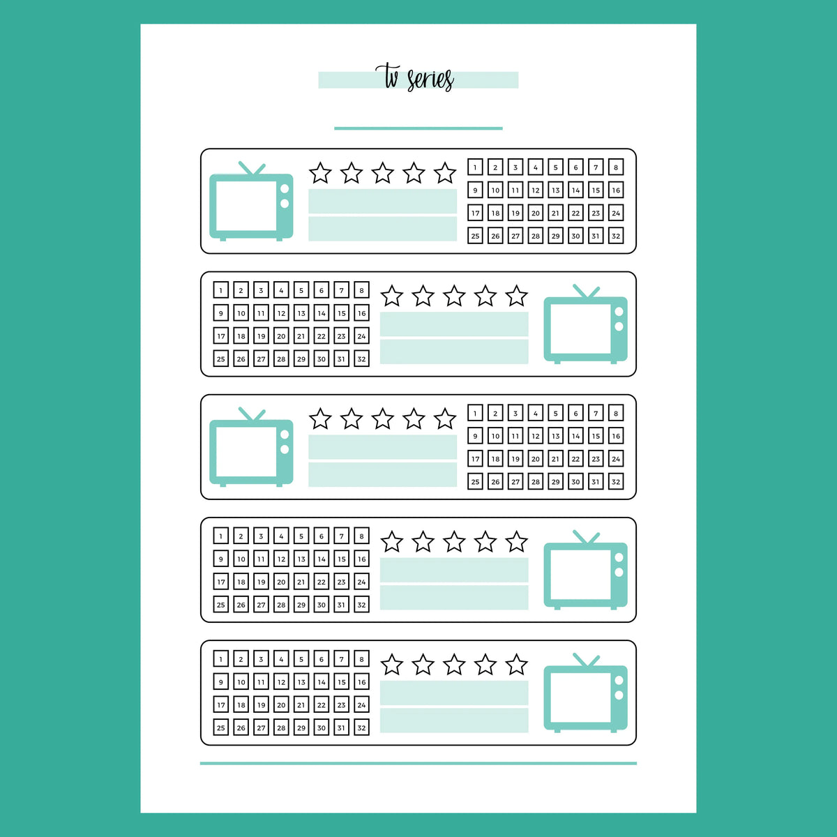 TV Series Journal Template | Instant Download | Printable PDF – Plan ...