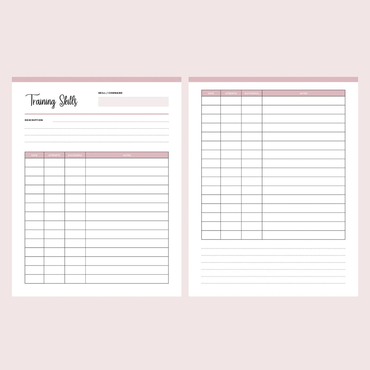 Printable Puppy Training Skills Template | Instant Download PDF – Plan ...