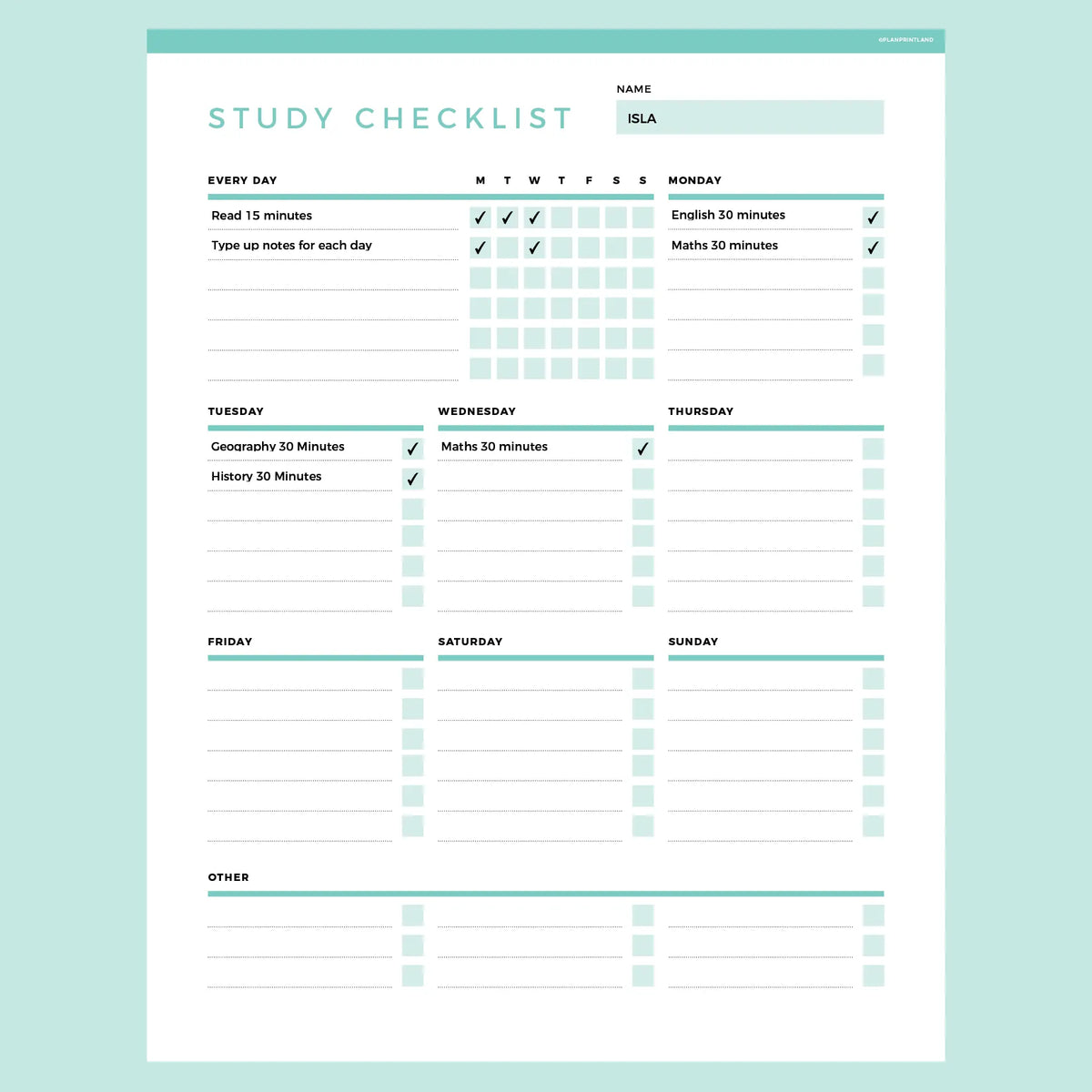 Editable Planner For Study | Instant Download Fillable PDF | A4 and US ...
