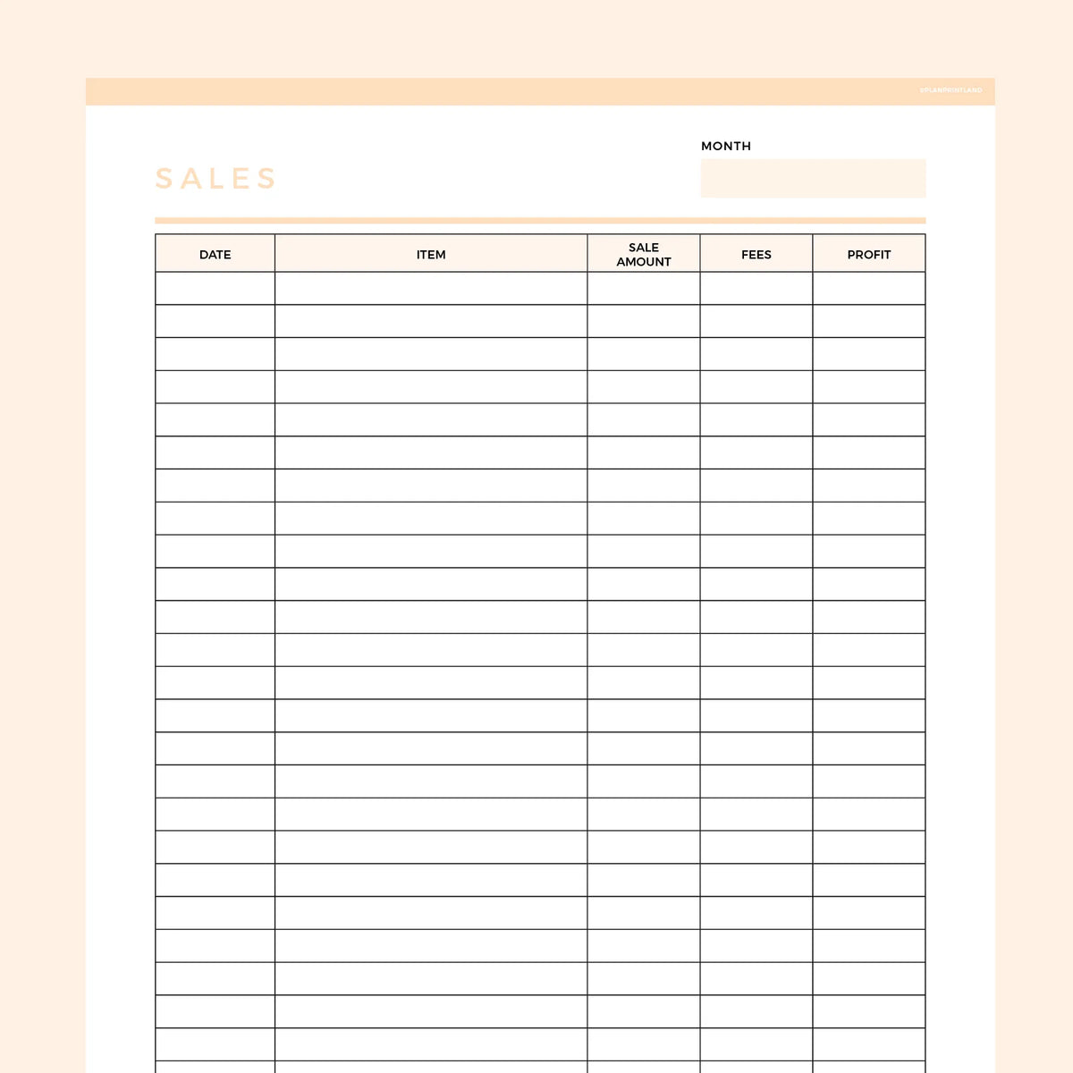 Editable Simple Sales Tracker | Instant Download Fillable PDF | A4 and ...