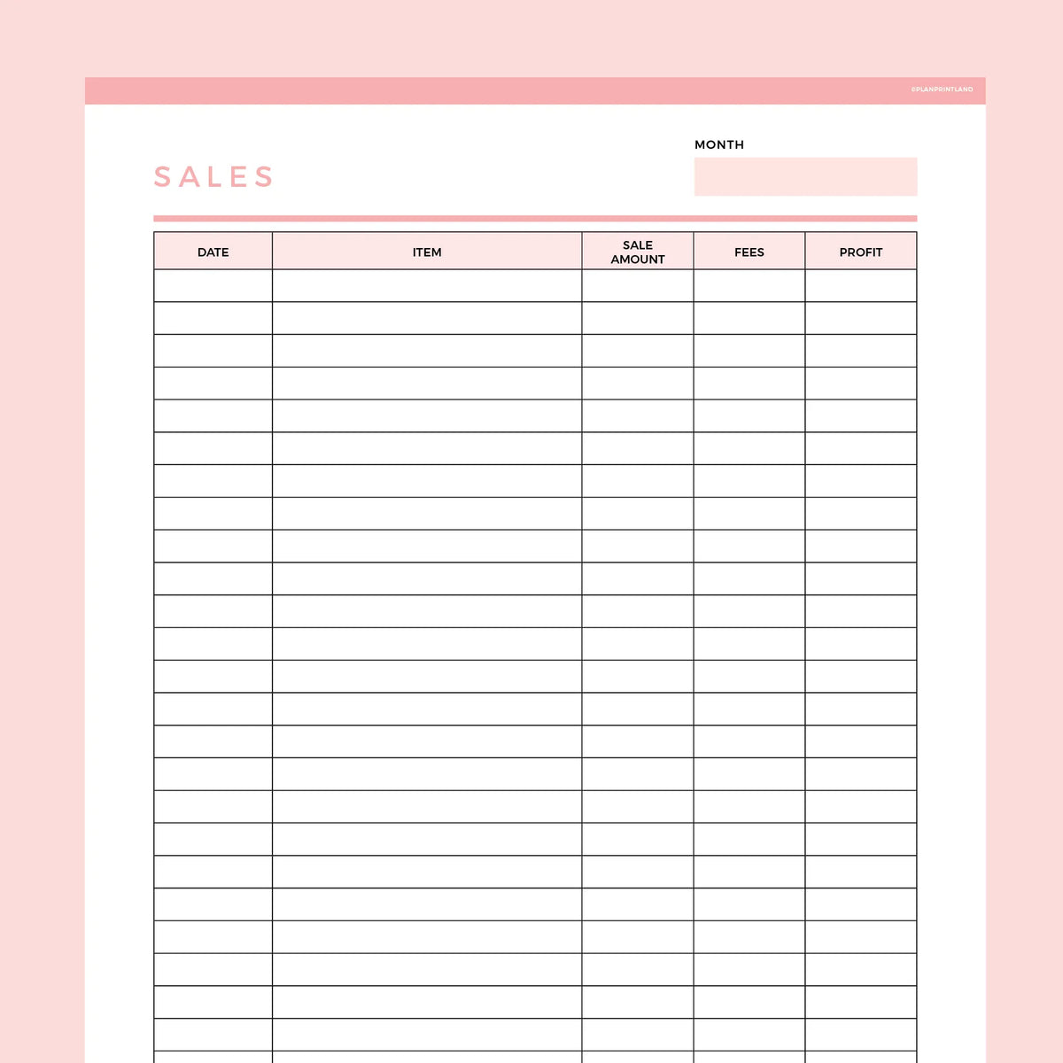 Editable Simple Sales Tracker | Instant Download Fillable PDF | A4 and ...