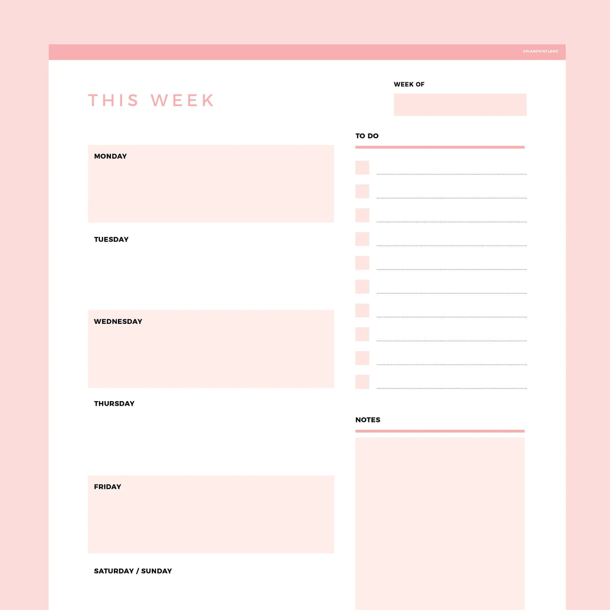 Editable Weekly Planner Template | Instant Download Fillable PDF | A4 ...
