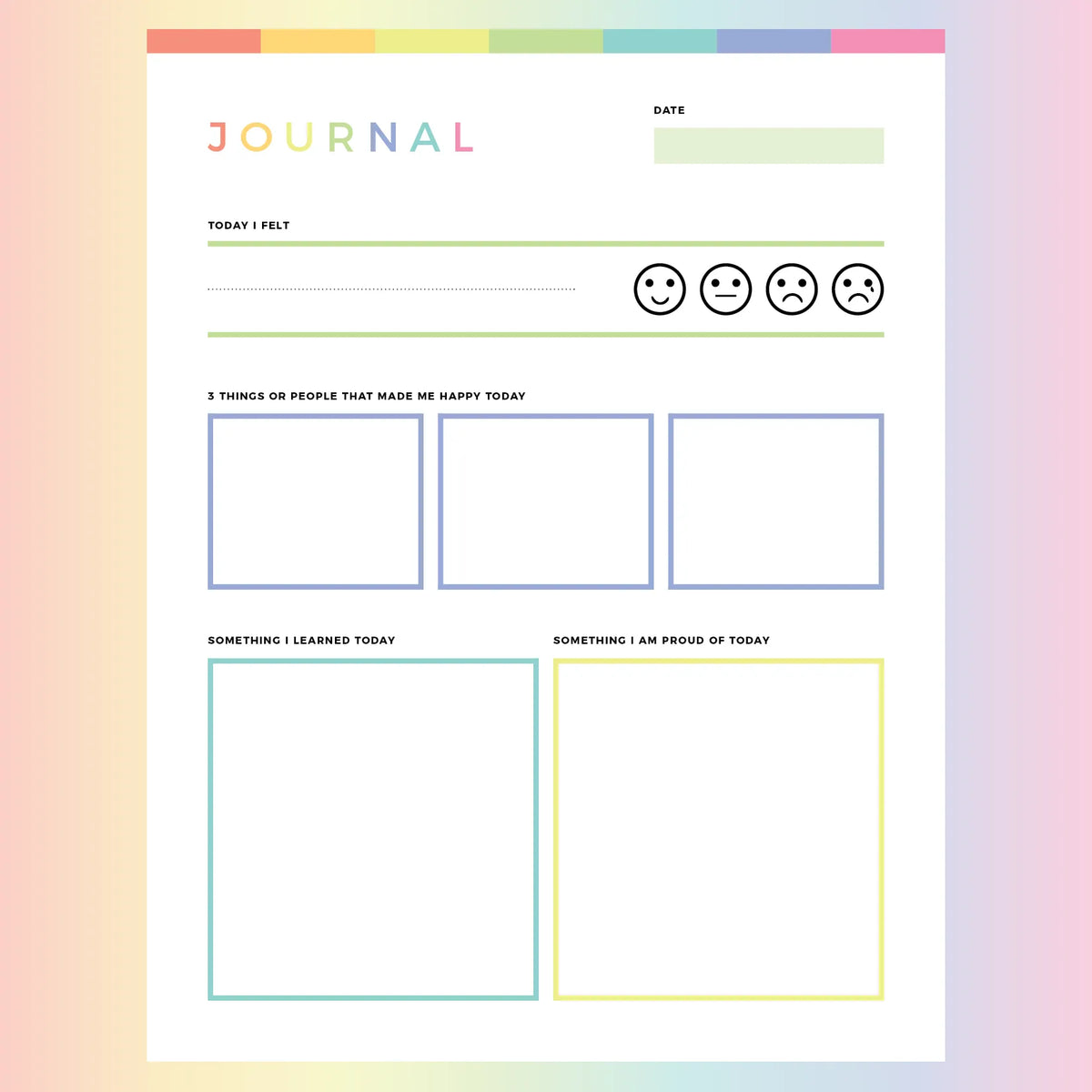 Gratitude Journal For Kids | Instant Download PDF | A4 and US Letter ...