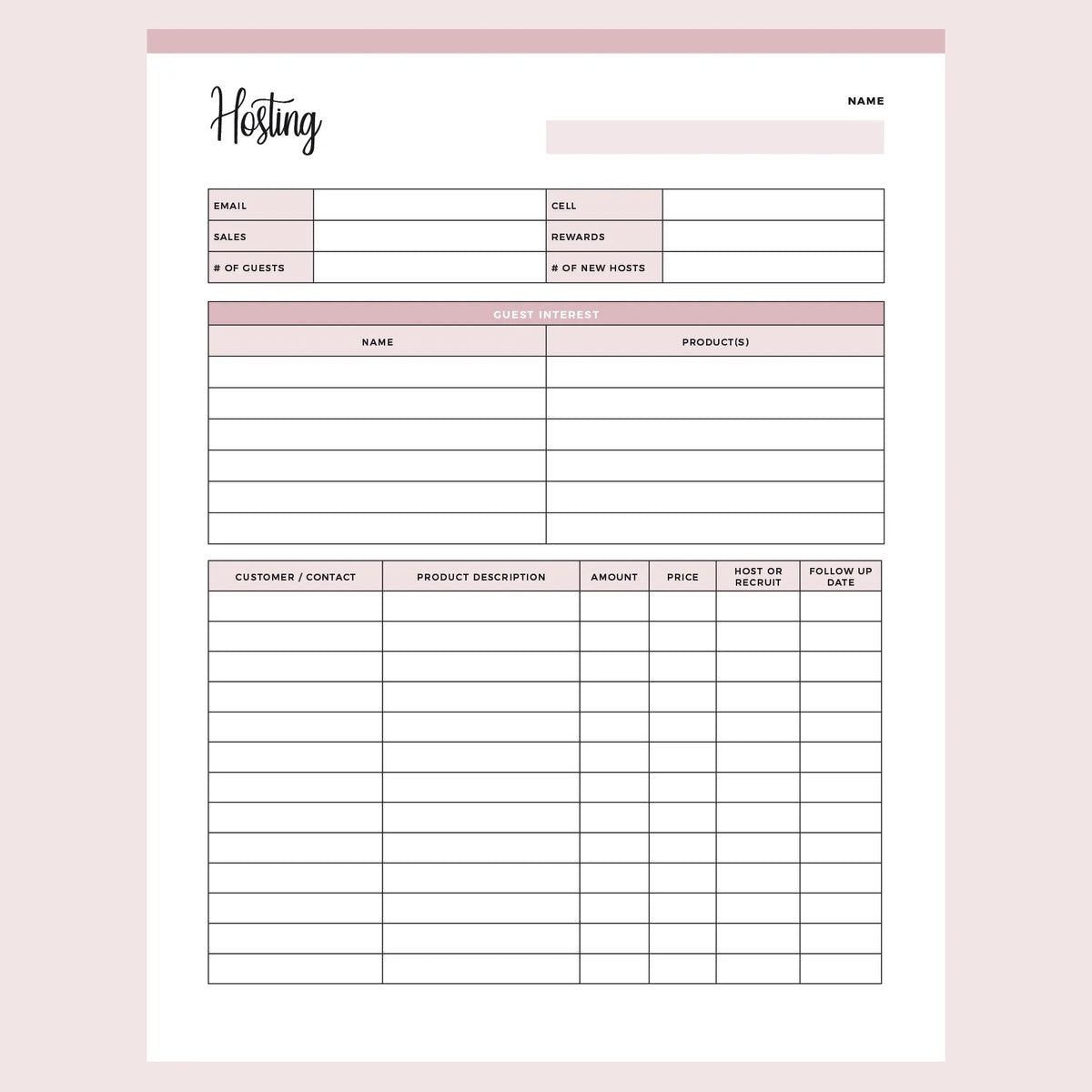 MLM Party Planner Printable | Instant Download PDF | A4 and US Letter ...