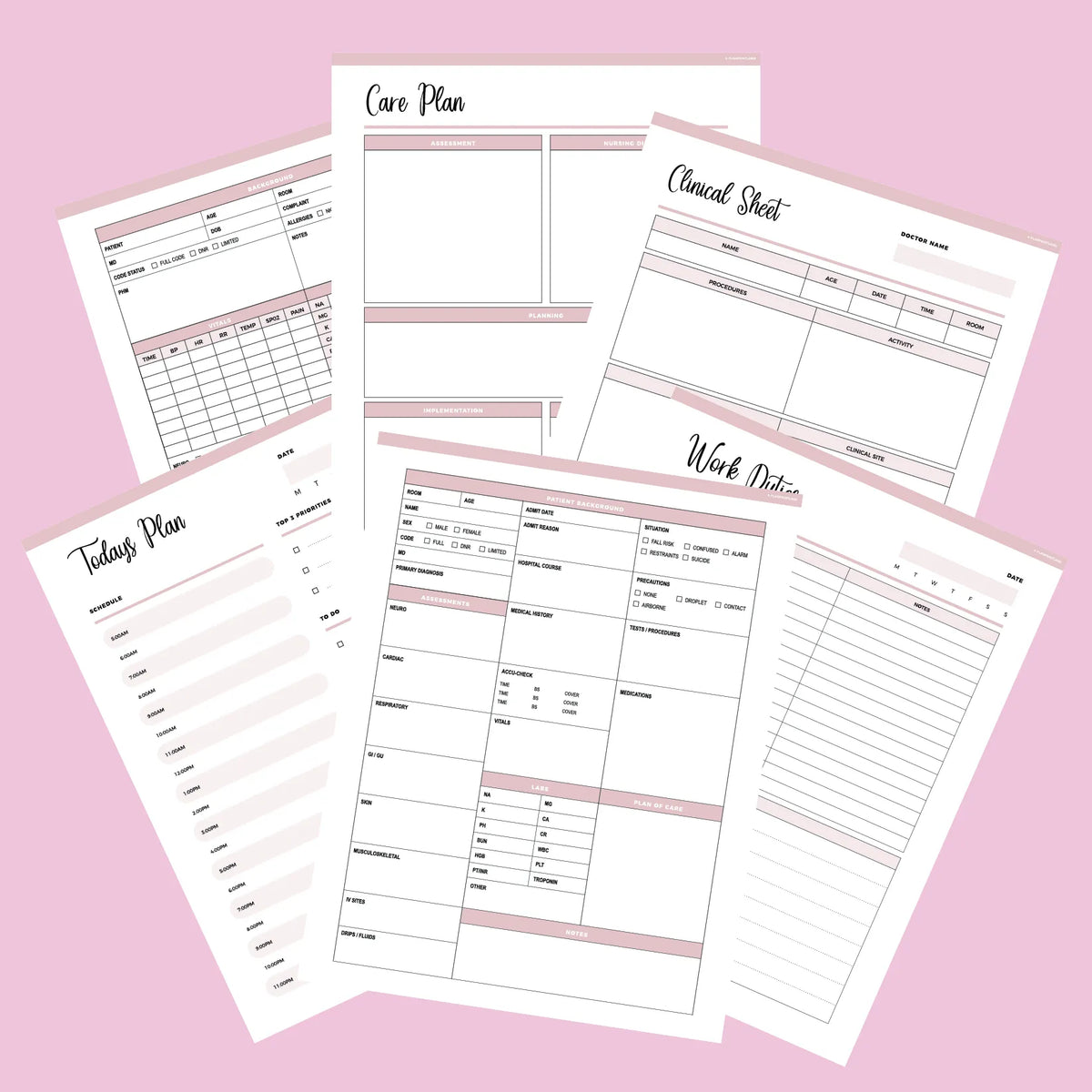 Nursing Planner Printable | Instant Download PDF for Nurses | 57 PAGES ...
