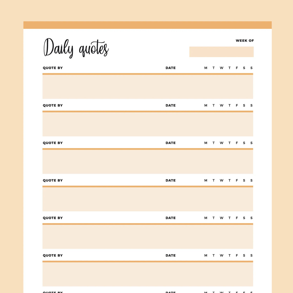 Printable Daily Motivational Quotes | Instant Download PDF – Plan Print ...