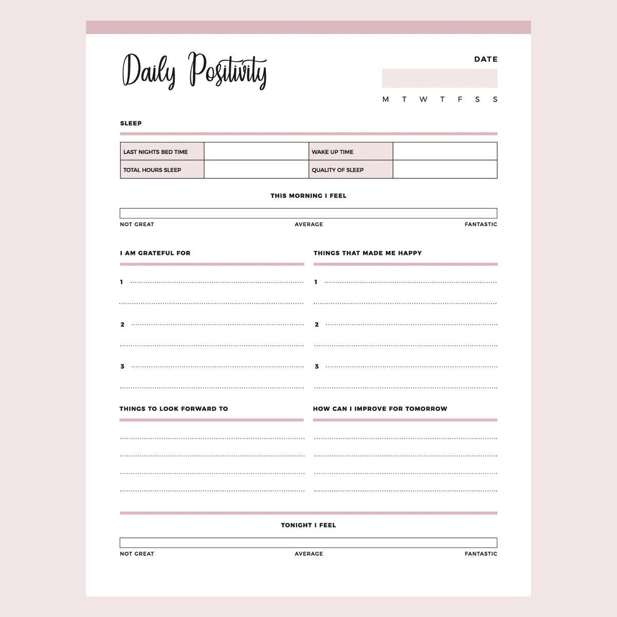 Printable Daily Positivity Journals | Instant Download PDF – Plan Print ...