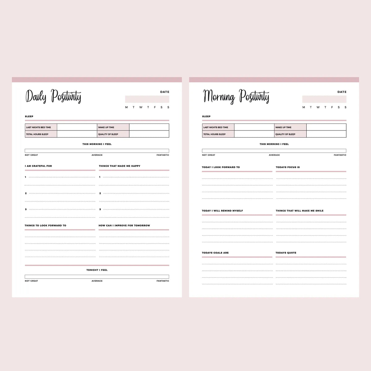 Printable Daily Positivity Journals | Instant Download PDF – Plan Print ...