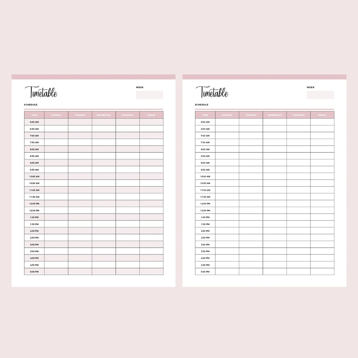 Printable Daily School Timetable | Instant download PDF | A4 & US ...
